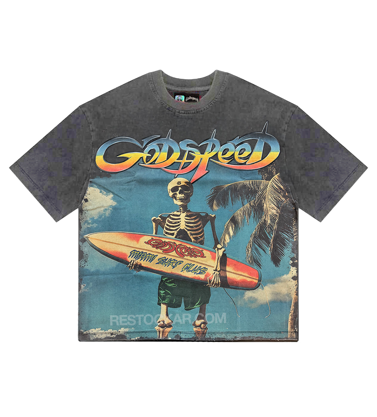 Godspeed Miami Surf Club Tee Grey Wash – Restock AR