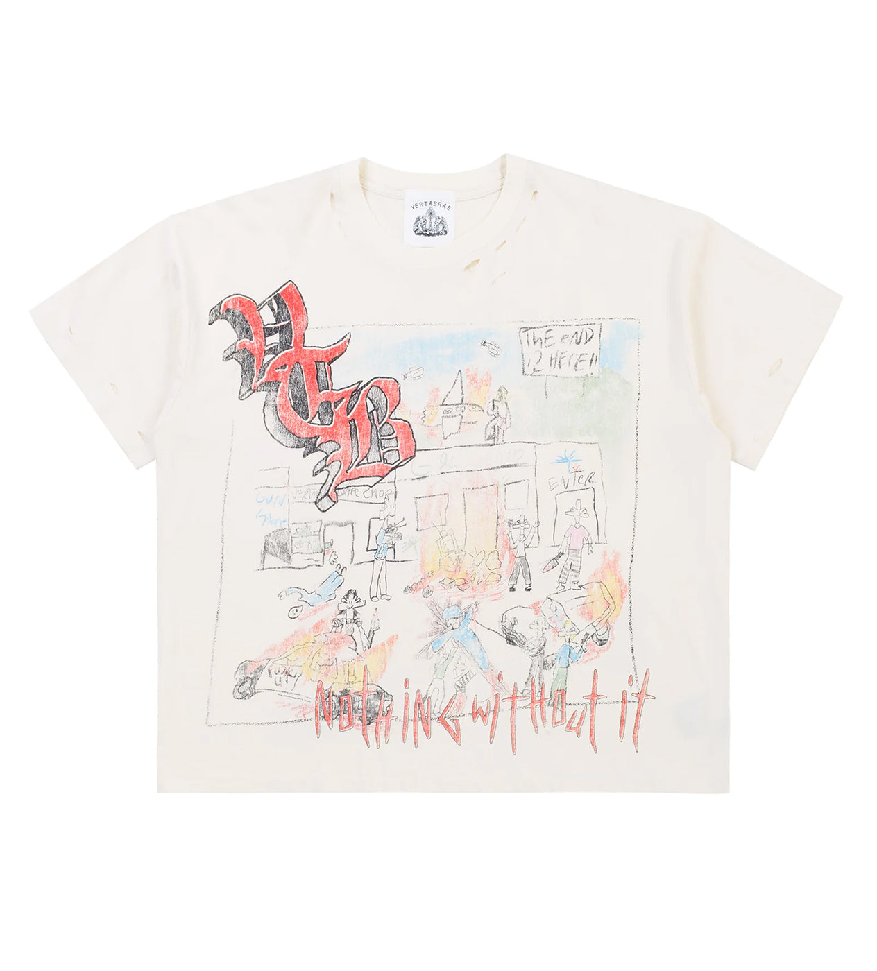 Vertabrae Riot Tee White – Restock AR