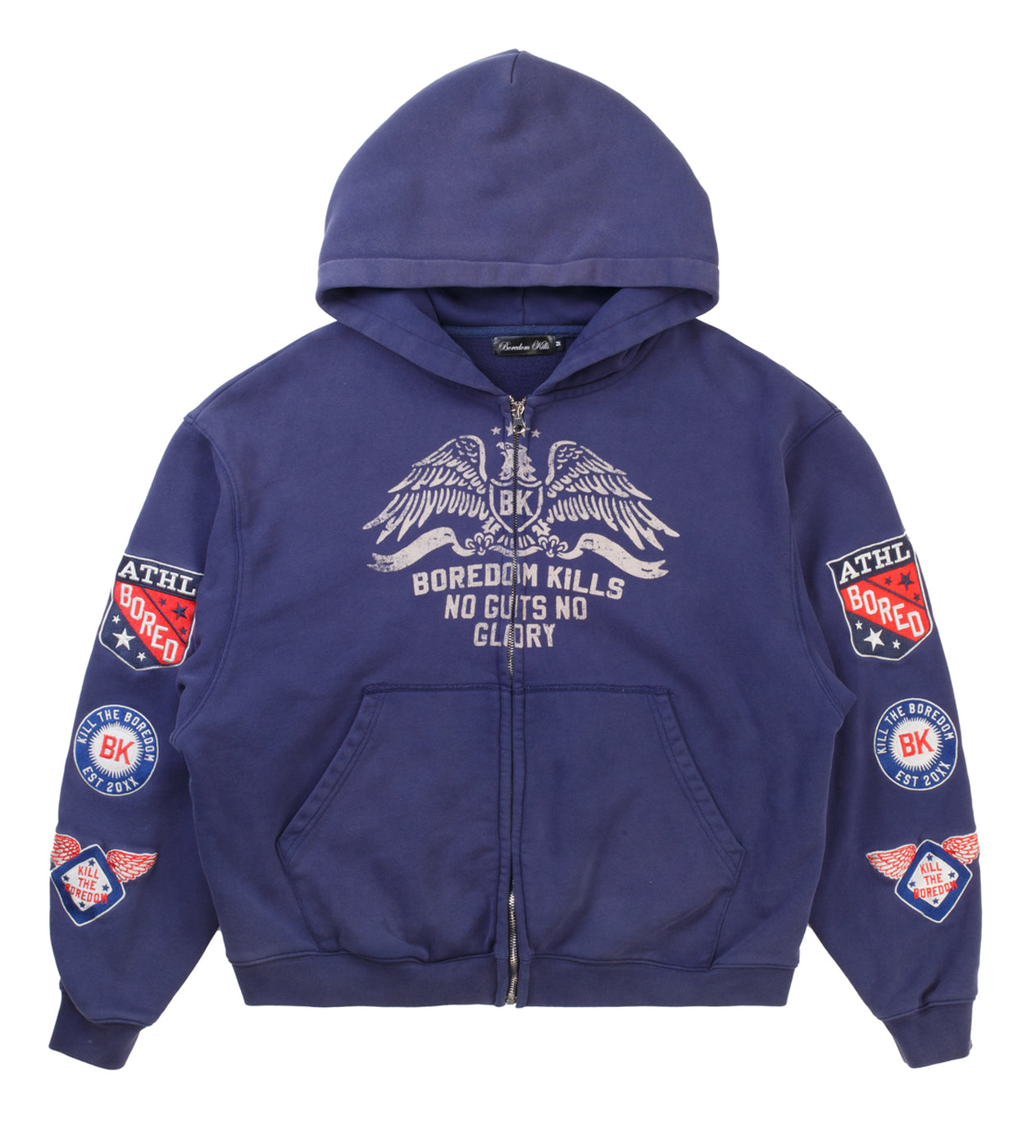 Boredom Kills Boy Scout Zip Up Hoodie Navy – Restock AR