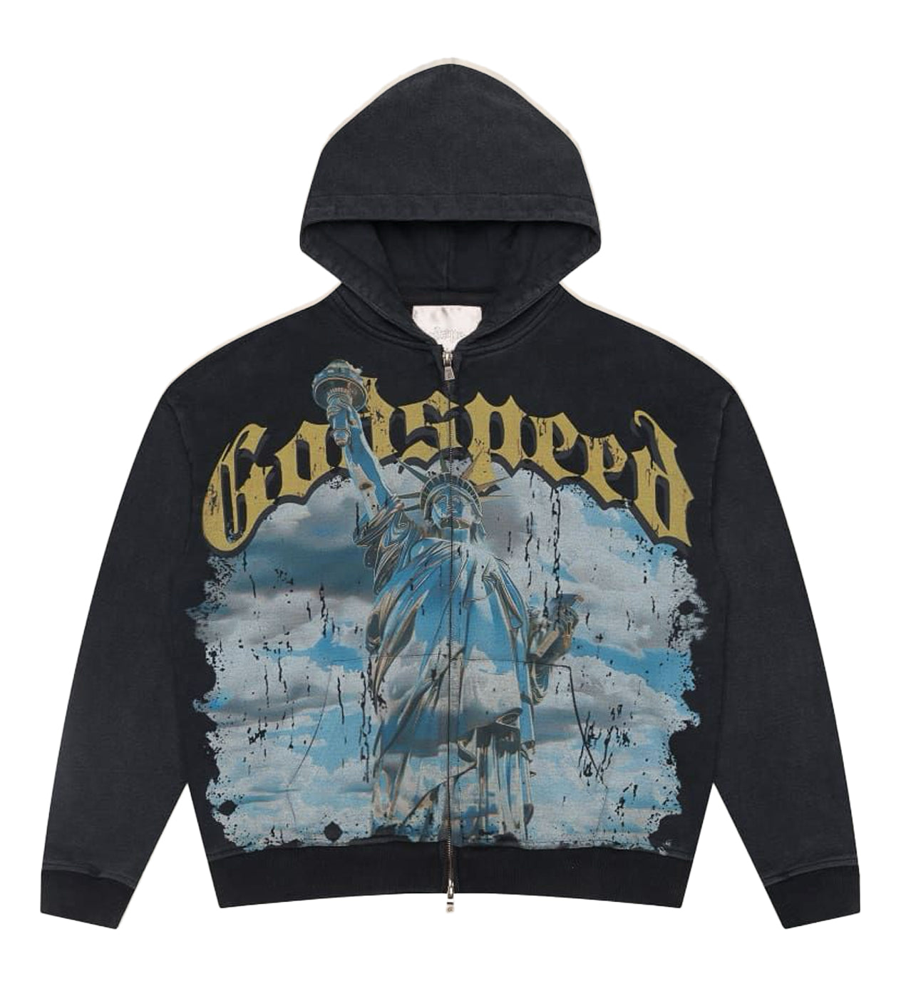 Godspeed Chrome Liberty Zip Up Hoodie Washed Black – Restock AR
