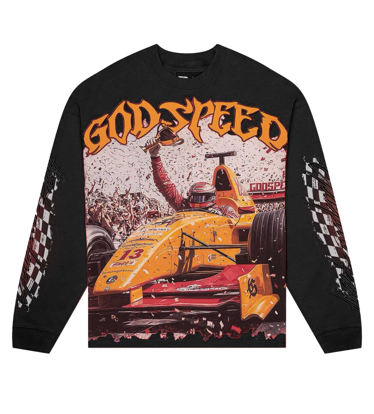 Godspeed F1 Finish Line L/S Tee Black – Restock AR