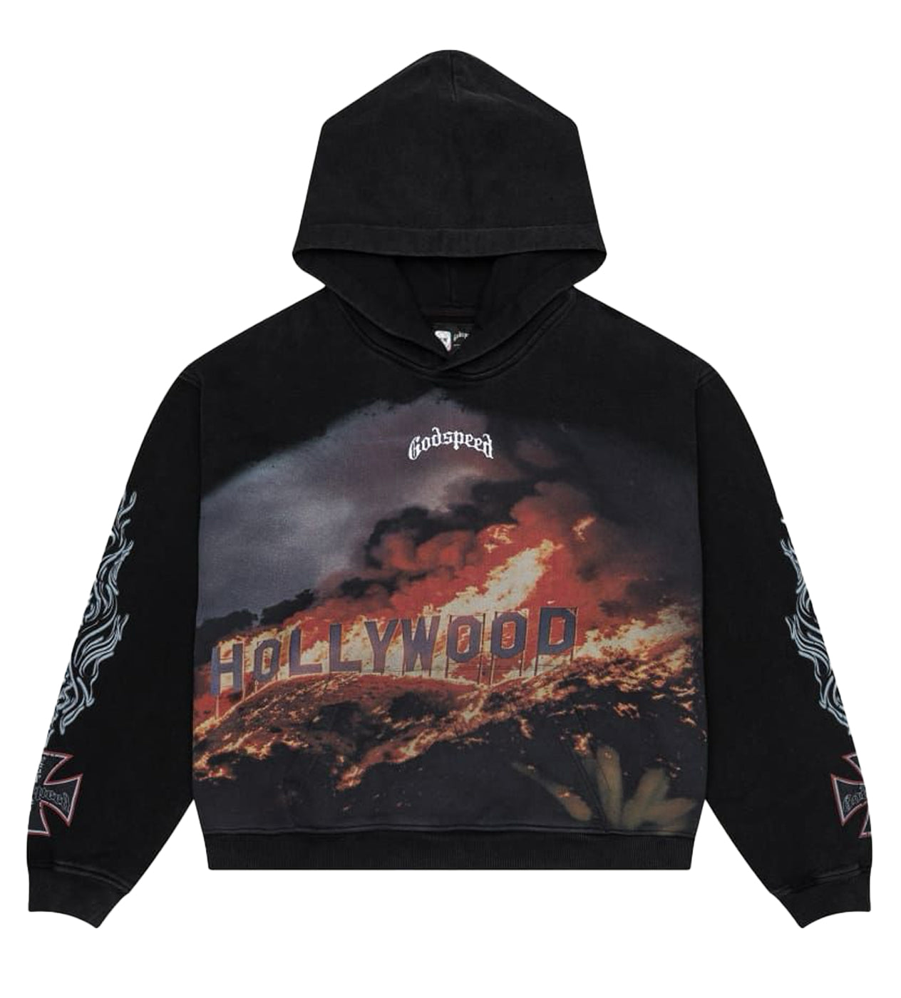 Godspeed Hollywood Inferno Hoodie Washed Black – Restock AR
