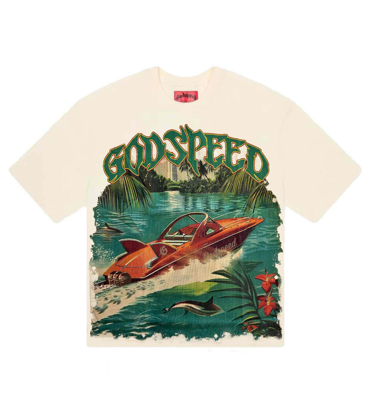 Godspeed Miami Boat Tee Cream *Miami Exclusive* – Restock AR