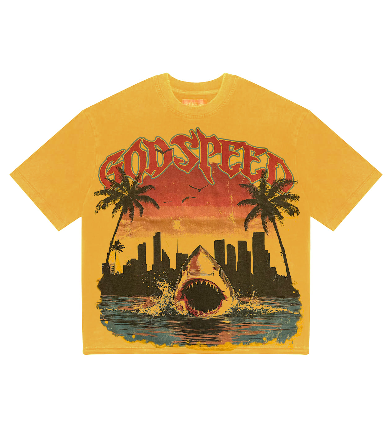 Godspeed Miami Shark Tee Yellow *Miami Exclusive* – Restock AR