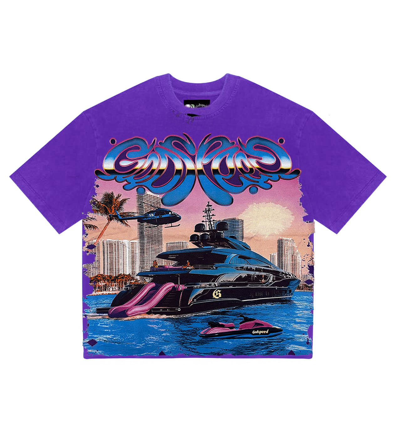 Godspeed Miami Yacht Tee Purple *Miami Exclusive* – Restock AR