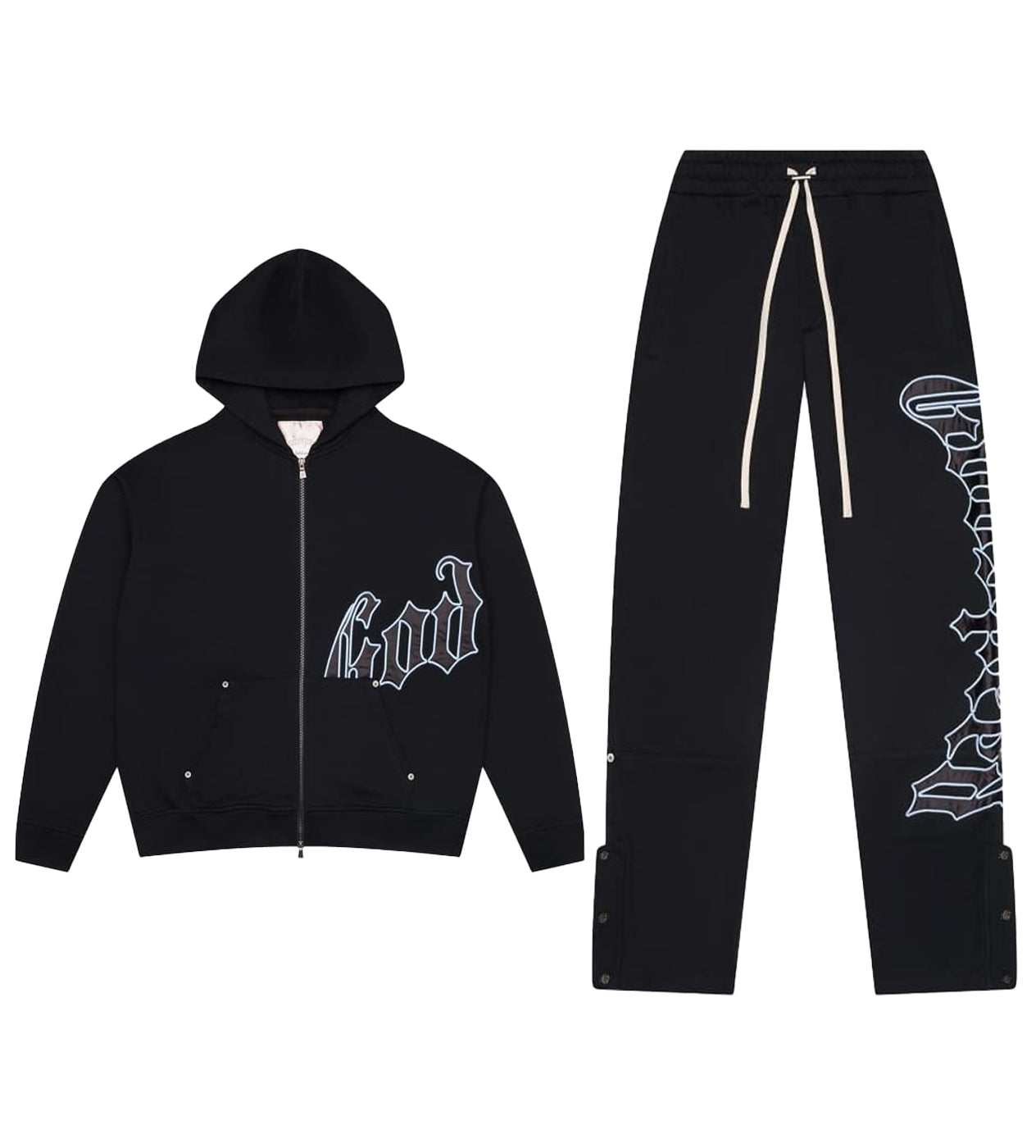 Godspeed OG Logo Sweatsuit V2 Black/Light Blue – Restock AR