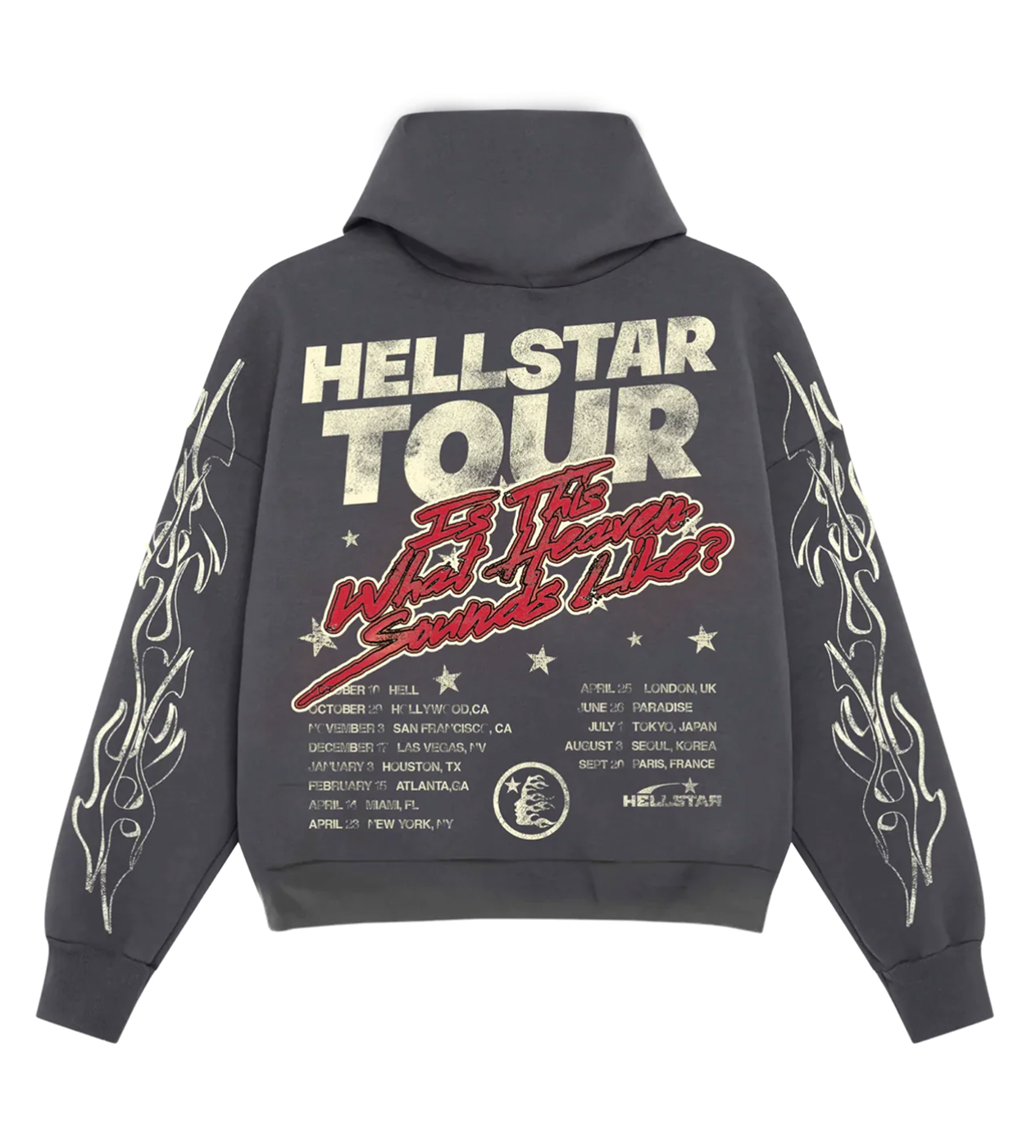 Hellstar Studios Records Tour Hoodie Faded Black | Restock AR
