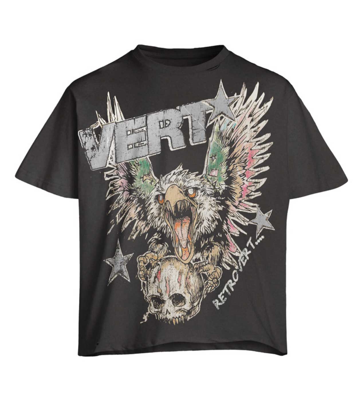 Retrovert Falcon Skull Tee Black/Grey – Restock AR