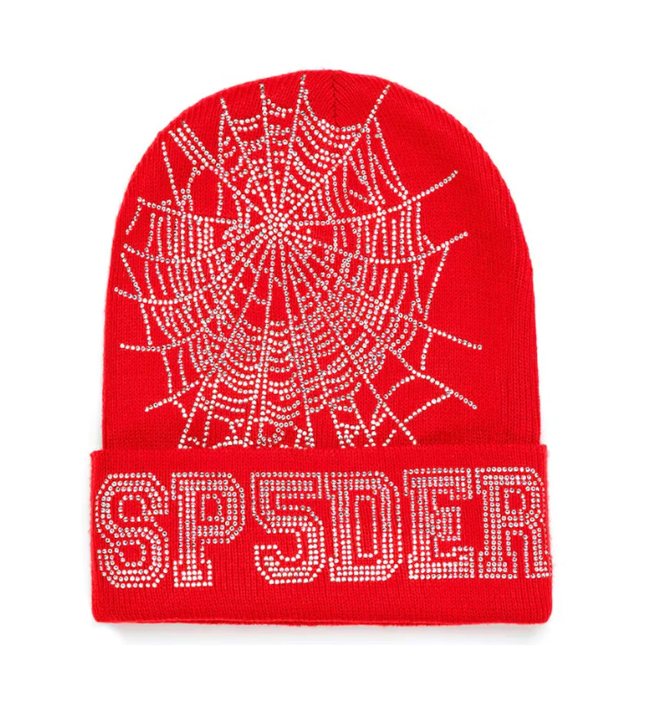 Sp5der Web Rhinestone Beanie Red – Restock AR