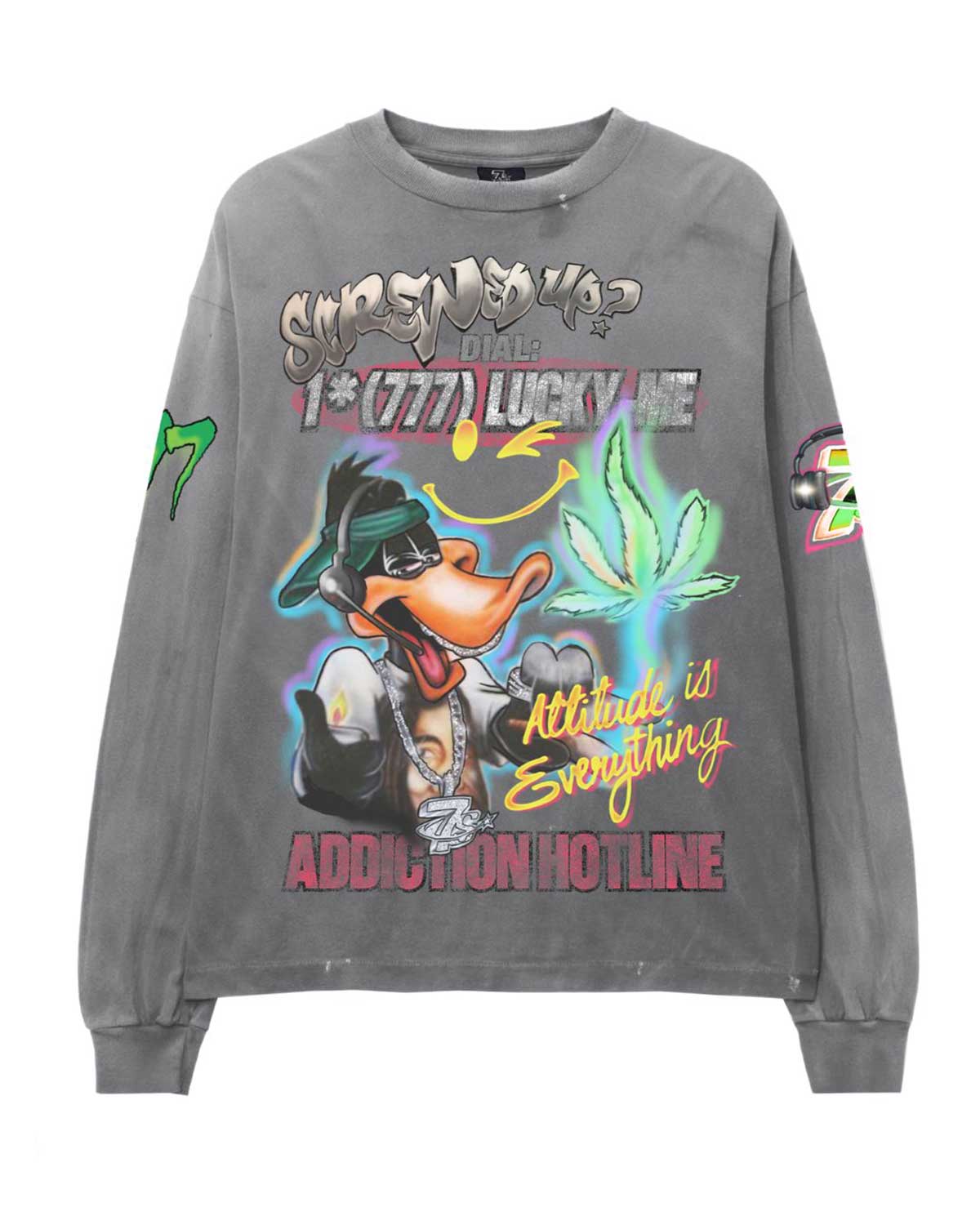 Triple Sevens Graffiti L/S Tee Concrete Grey – Restock AR