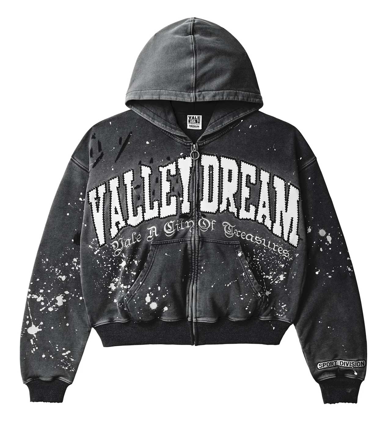Vale Forever Paint Zip Up Hoodie Black – Restock AR
