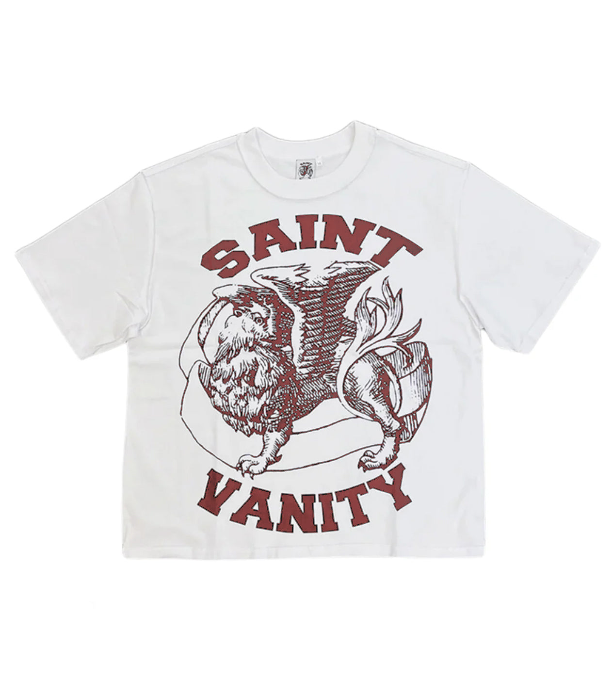 Saint Vanity Griffin Tee White/Burgundy – Restock AR